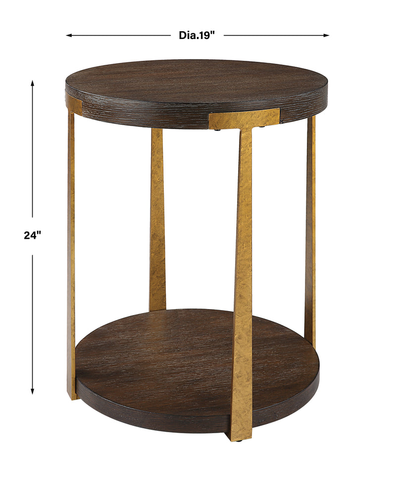 Uttermost Palisade Round Wood Side Table – eCTURE