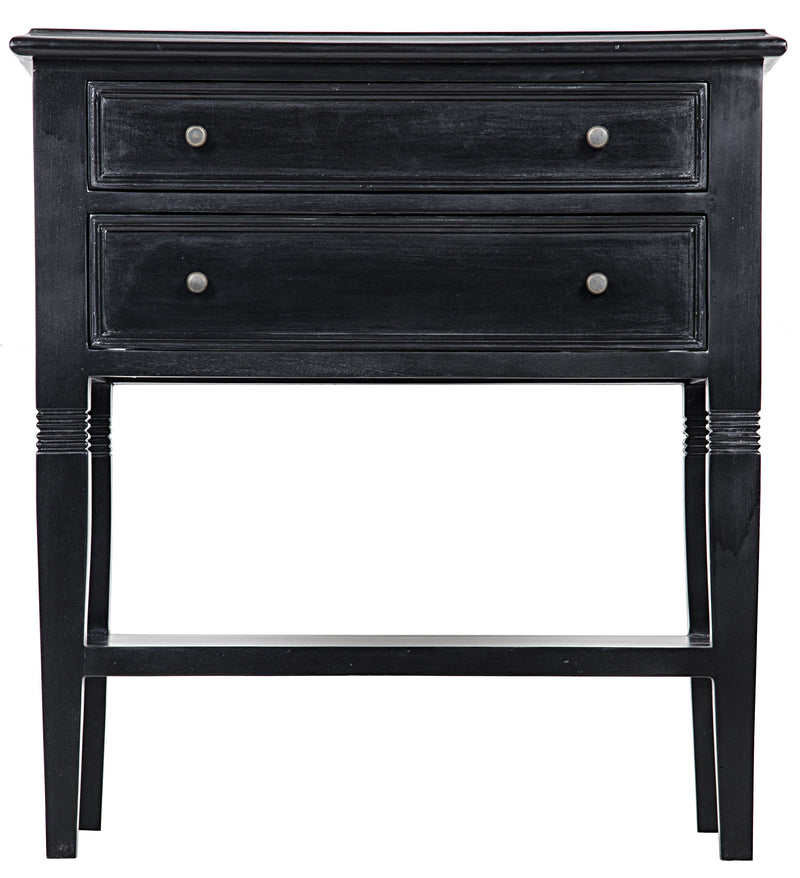 Noir QS Oxford 2-Drawer Side Table, Hand Rubbed Black – eCTURE