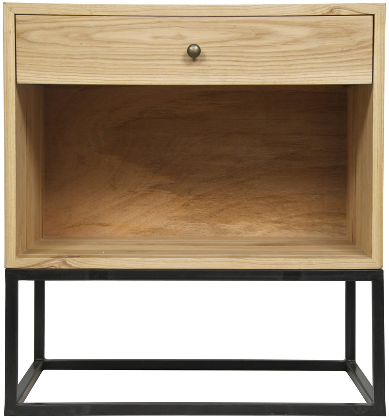 Noir Qs Garland Side Table, Elm with Black Metal – eCTURE