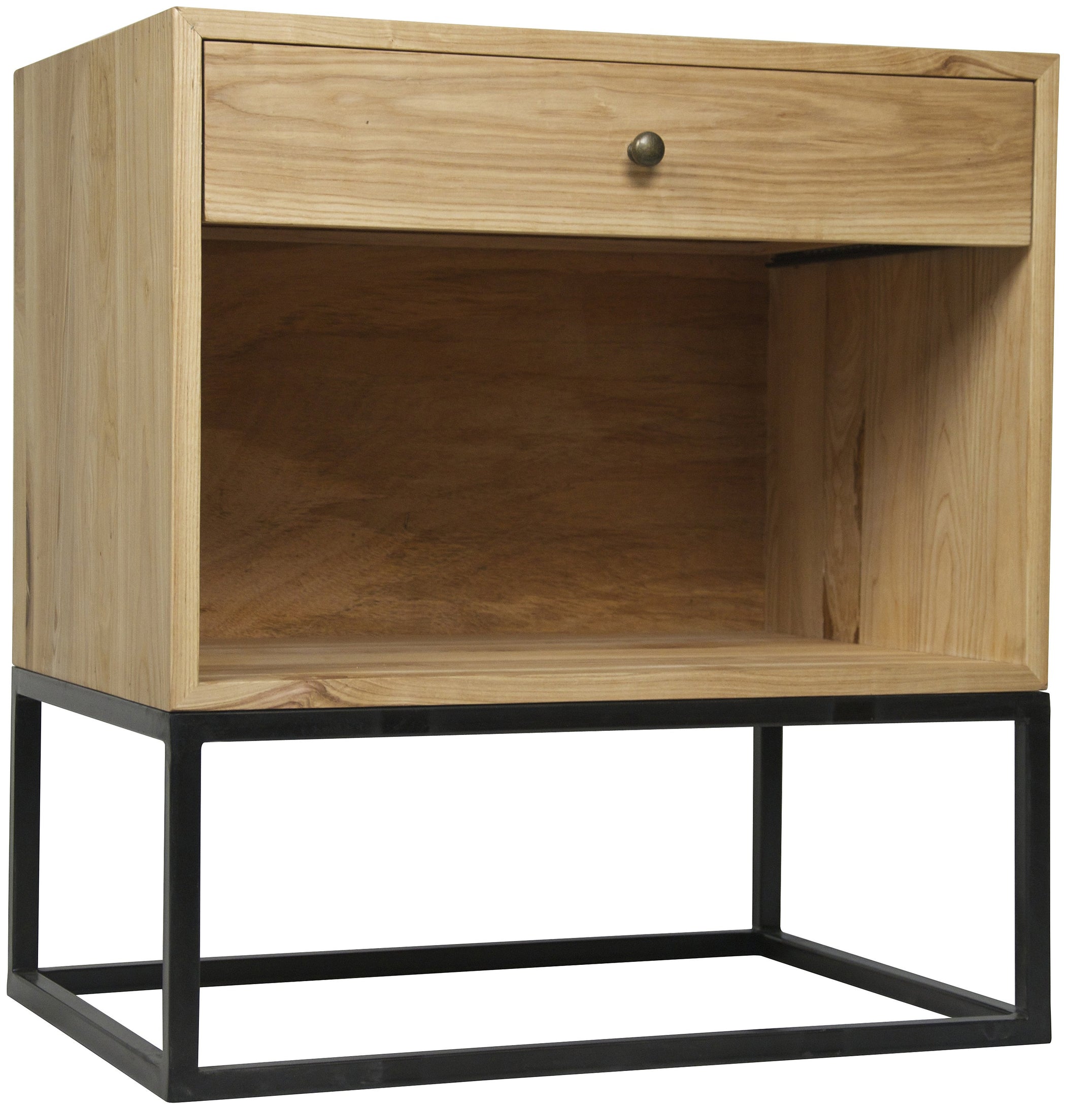 Noir Qs Garland Side Table, Elm with Black Metal – eCTURE